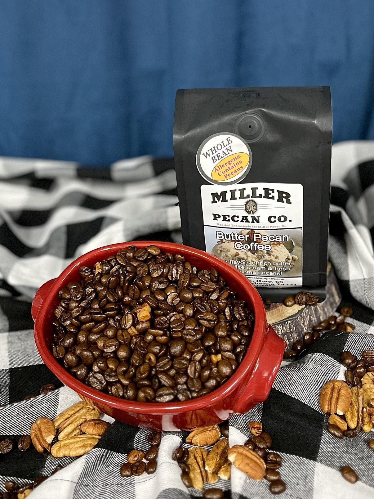 Butter Pecan Gourmet Whole Bean Coffee| Miller Pecan Company